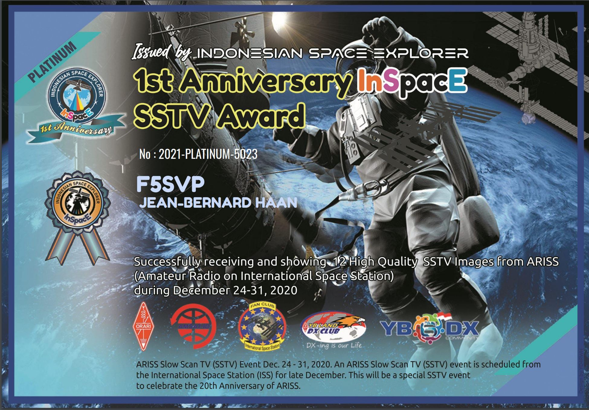 Diplôme SSTV – F5SVP